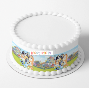 Bluey A4 Rectangle CAKE WRAP Around The Cake Edible Images Topper ...