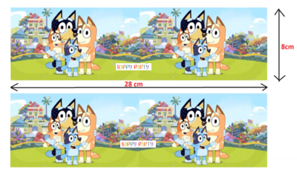 Bluey A4 Rectangle CAKE WRAP Around The Cake Edible Images Topper ...