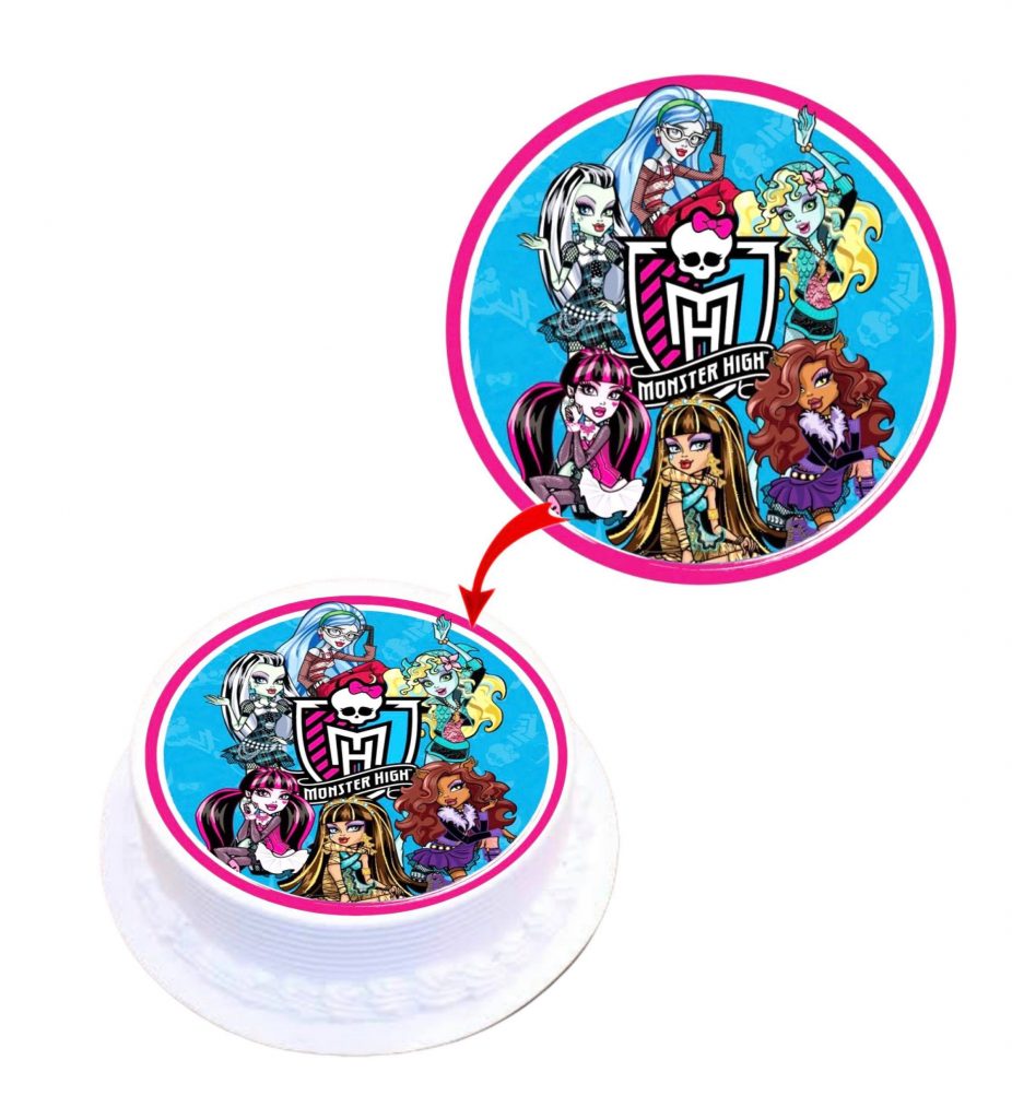 Monster High Edible Cake Topper Round Images Cake Decoration - Happy ...